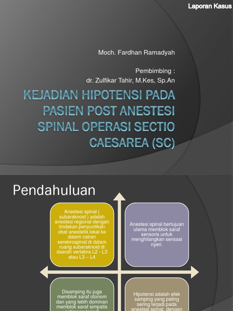 Kejadian Hipotensi Pada Pasien Post Anestesi Spinal Operasi | PDF