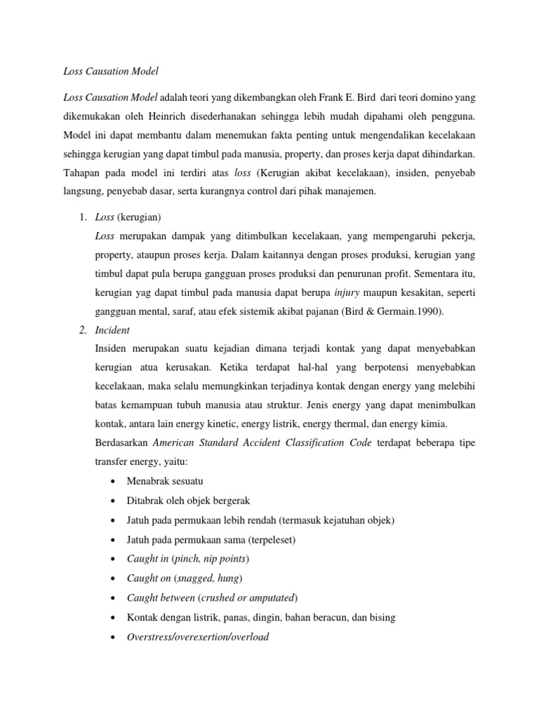 Loss Causation Model Loss Causation Model Adalah Teori Yang ...