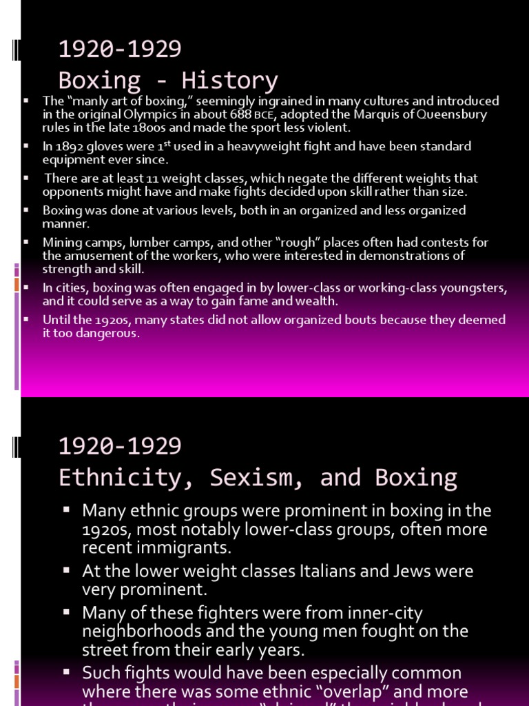 Boxing 1920-1929 | PDF | Gambling | Boxers