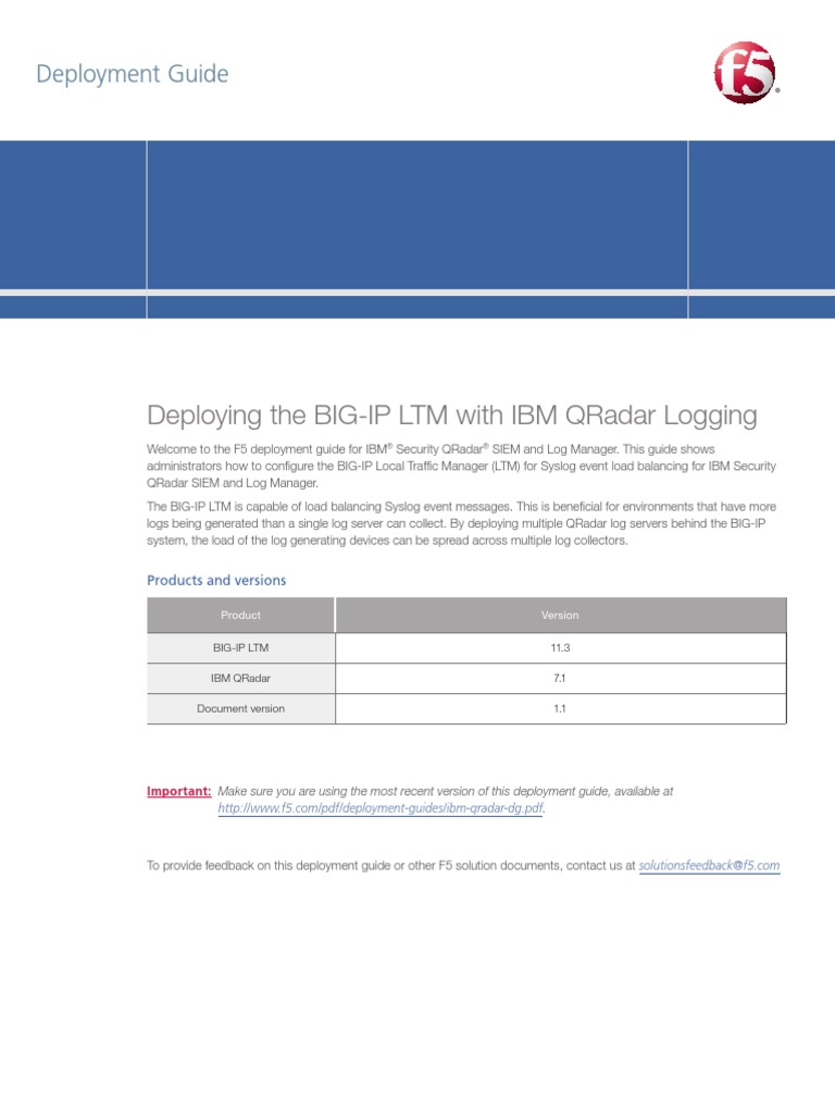 Ibm Qradar DG | PDF | Port (Computer Networking) | Load Balancing (Computing)