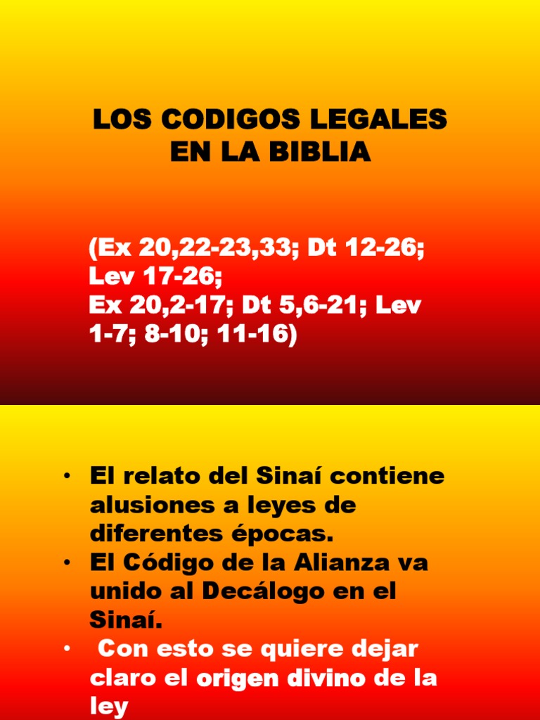 2 Los Códigos Legales Enla Biblia | PDF | Libro de levítico | Sacerdote