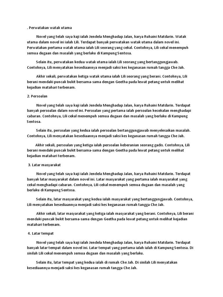 Perwatakan Watak Utama | PDF