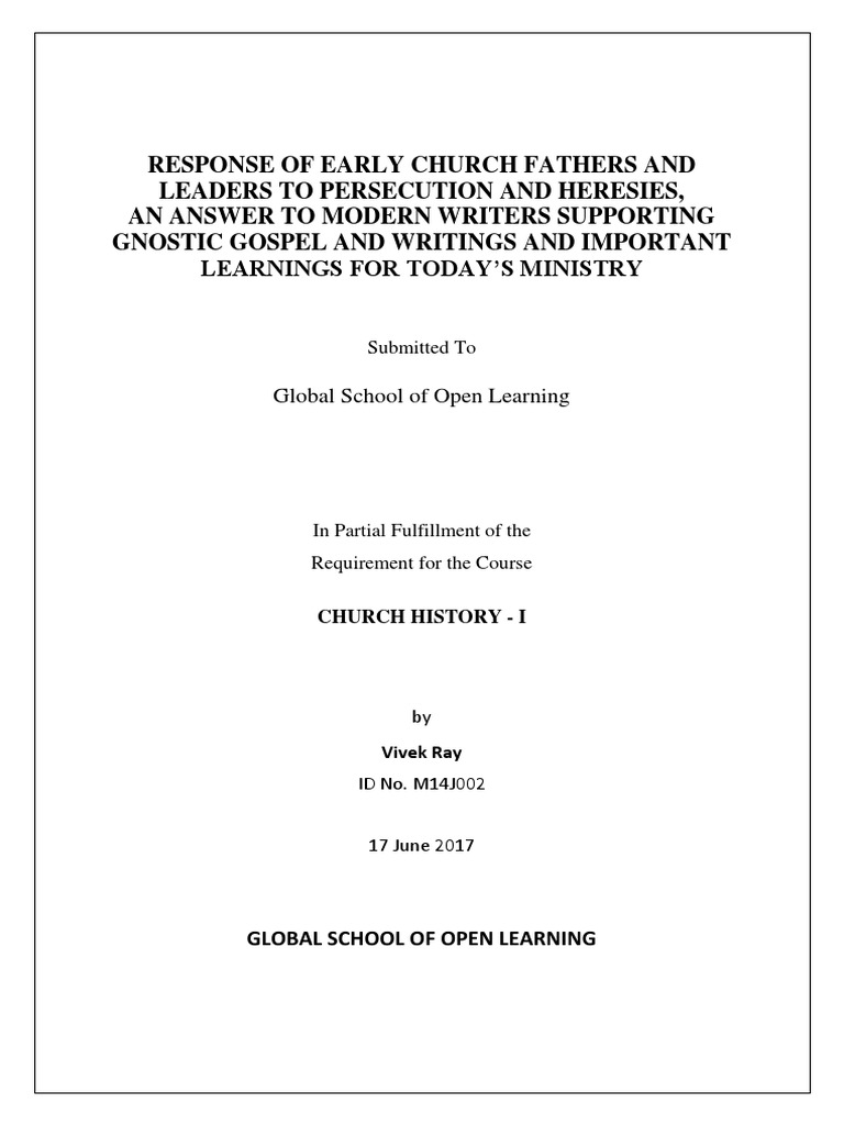 Early Church Responses to Heresies | PDF | Heresy | Christian Church