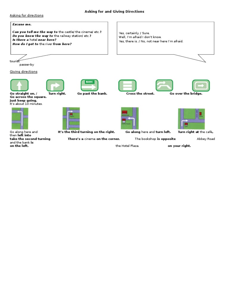 Asking For and Giving Directions | PDF