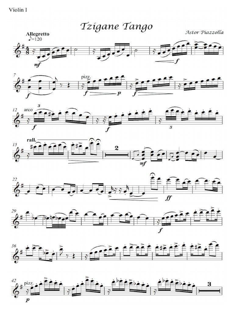Tzigane Tango Violin 1 | PDF