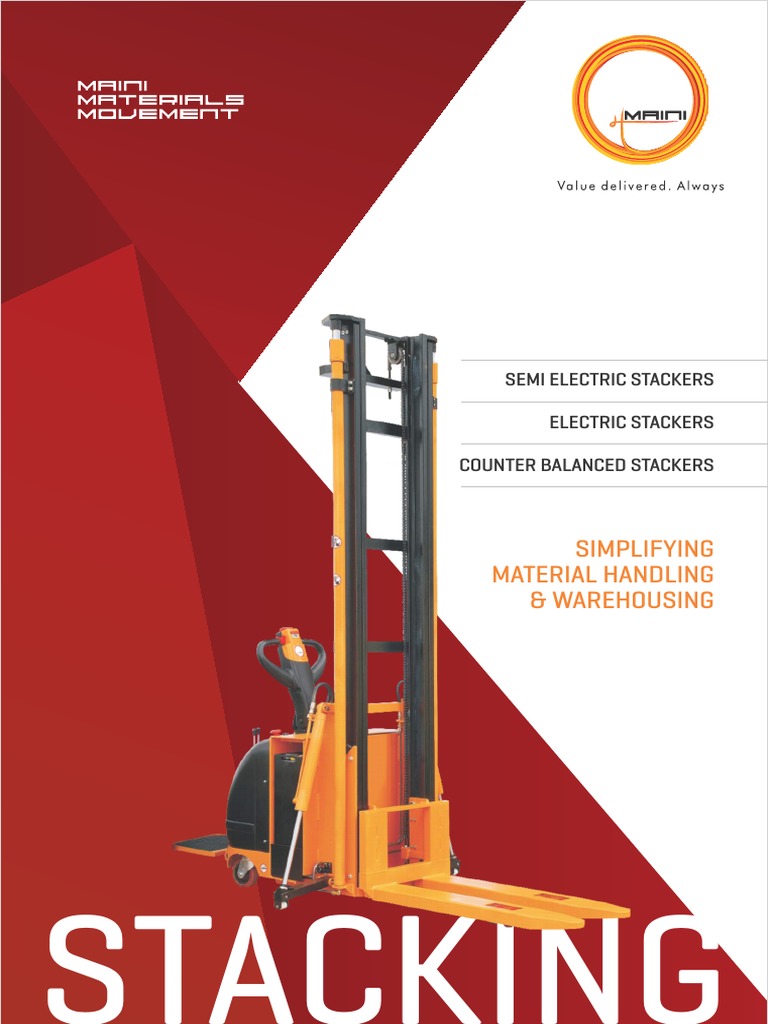 Maini Stackers Complete Range Catalogue | PDF | Electric Motor | Elevator