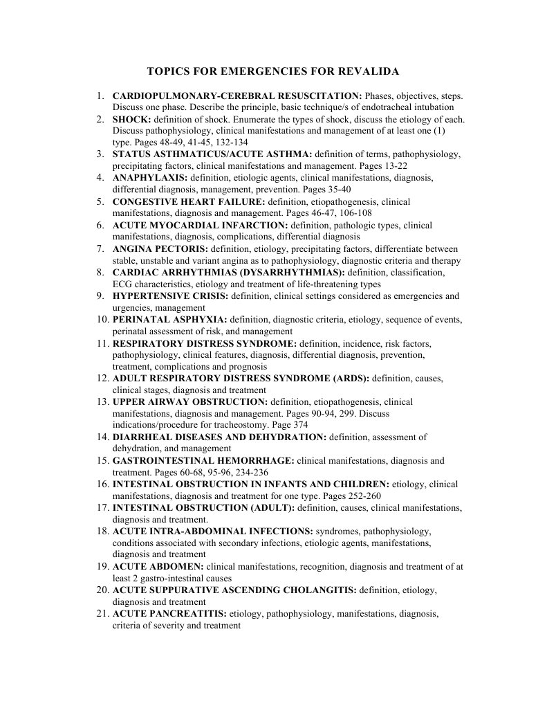 Revalida Topics | PDF | Medical Diagnosis | Myocardial Infarction