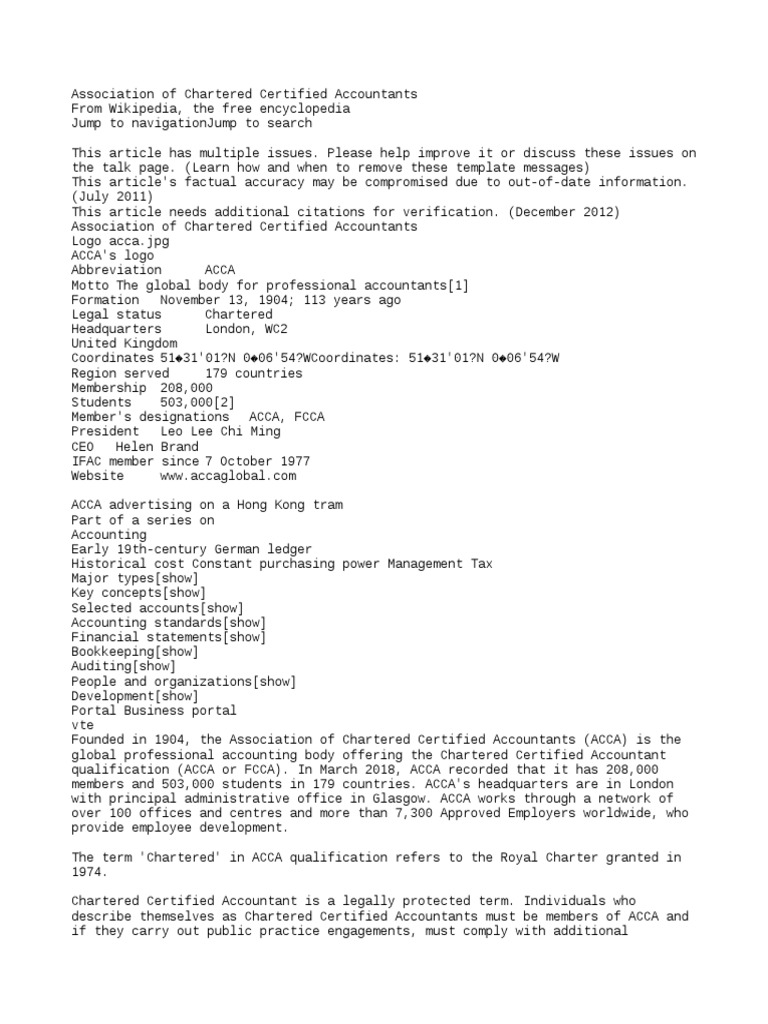 acca | Accountant | Accounting