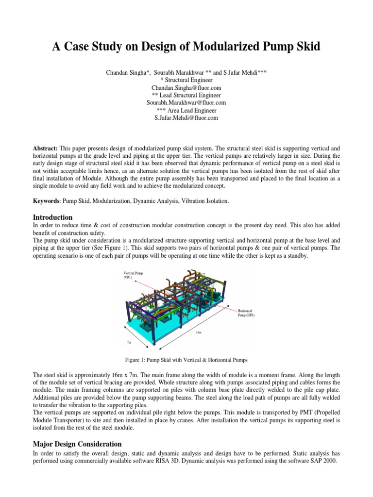 A Case Study On Design of Modularized Pump Skid | PDF | Deep Foundation ...