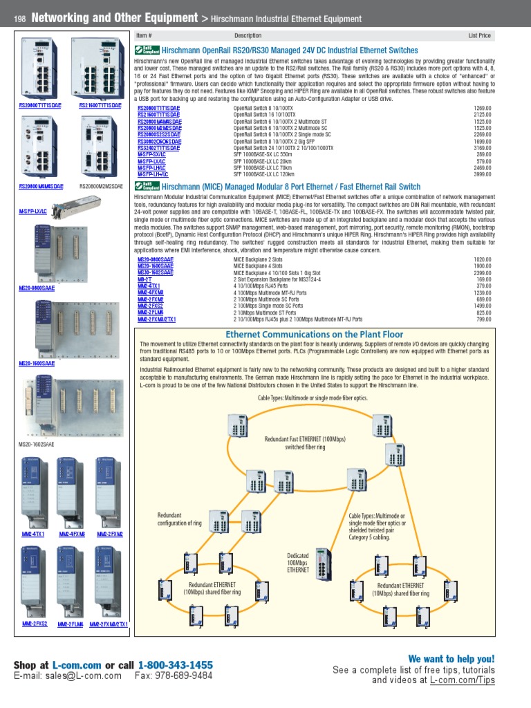 Hirschmann Industrial Ethernet Switches | PDF | Network Switch | Ethernet