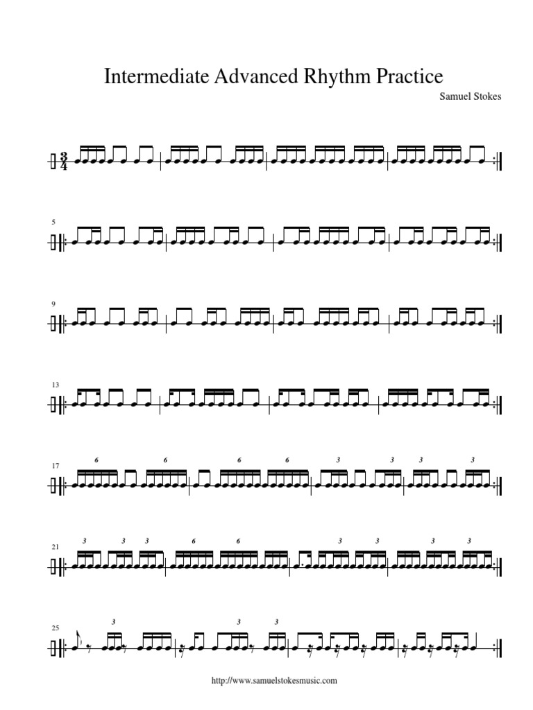 3-4 Intermediate Advanced Rhythm Practice | PDF