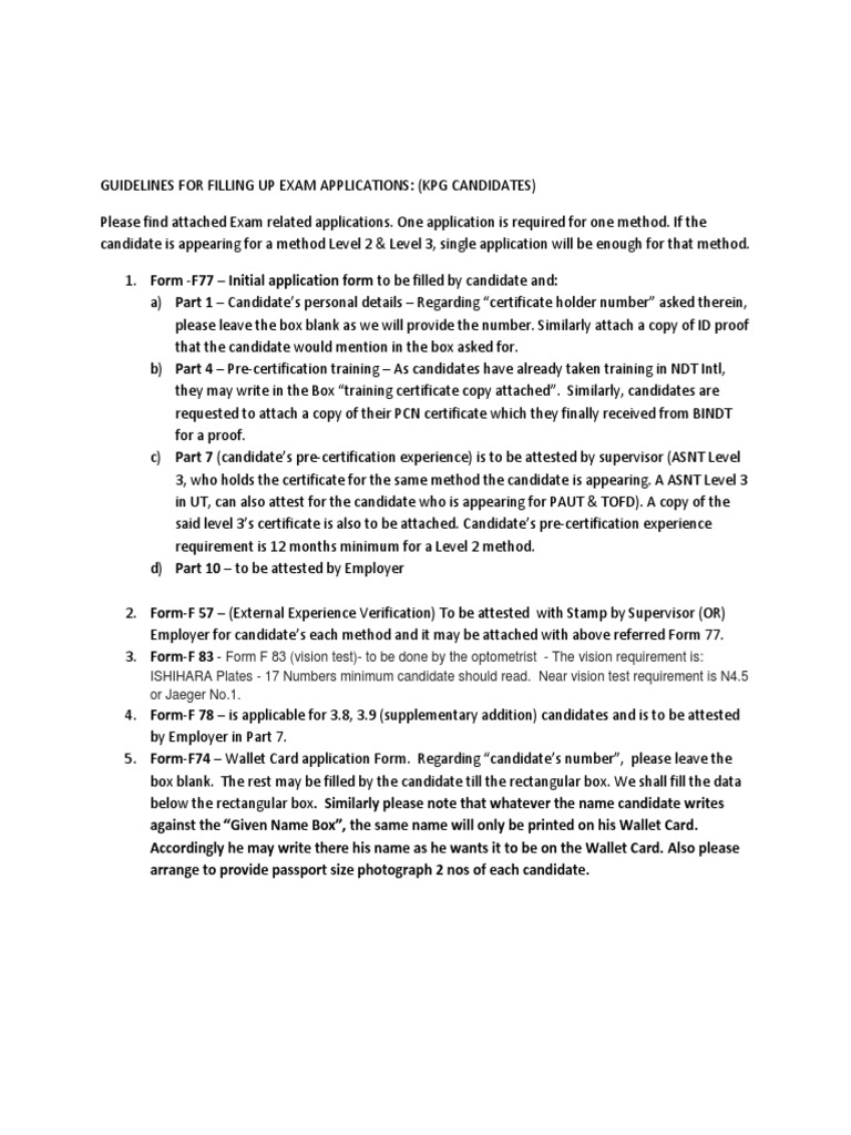 KPG Exam Application Guidelines | PDF | Official Documents | Government ...
