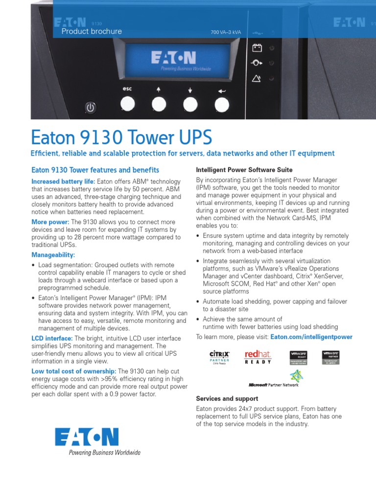 Eaton 9130 Ups Brochure | PDF | Electronics | Computer Architecture
