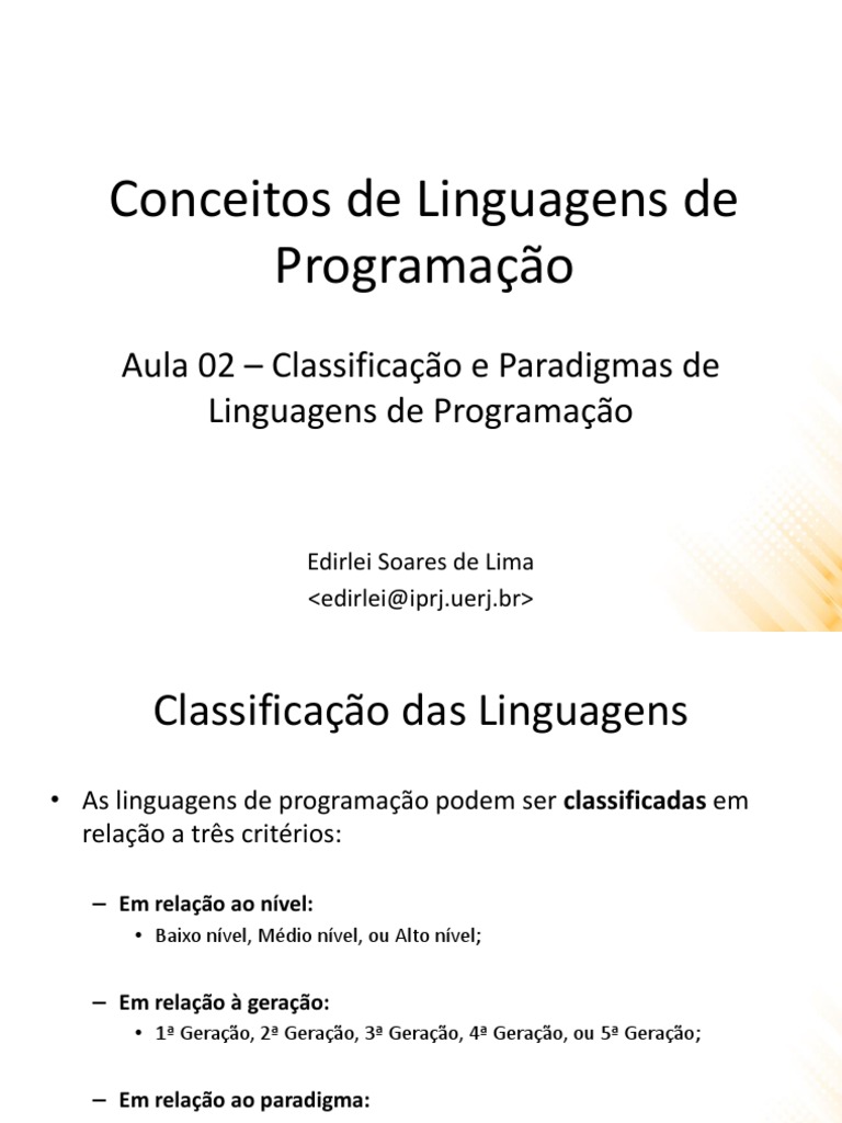 Classificação de Linguagens de Programação | PDF | Paradigmas de ...