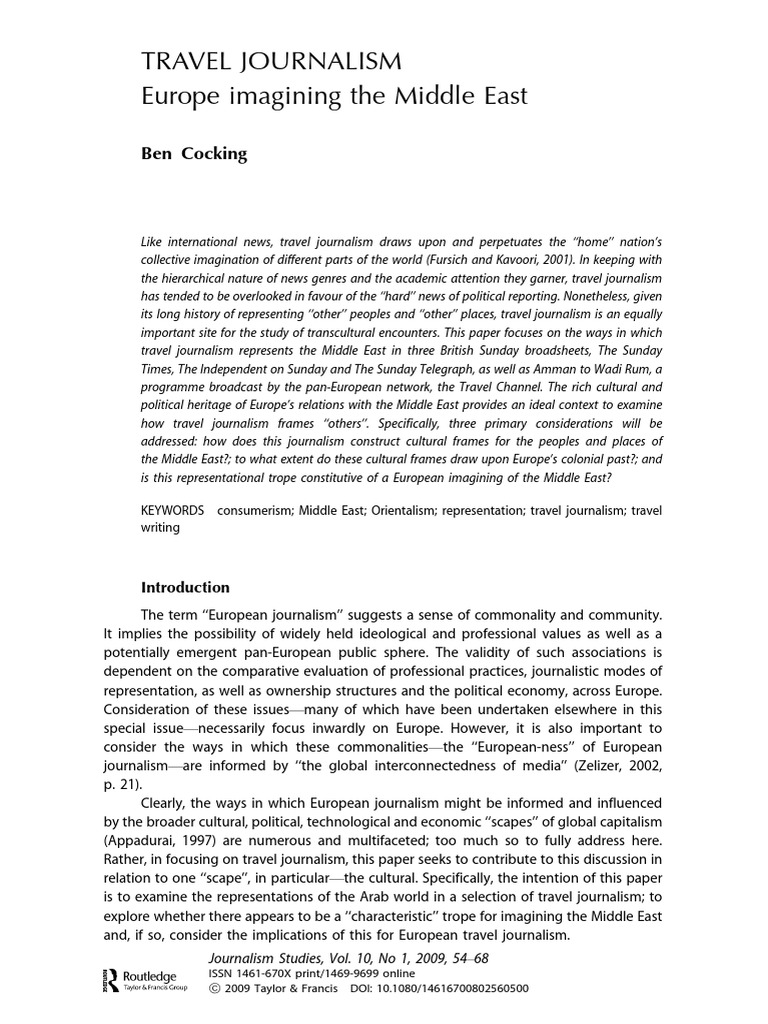 Travel Journalism | PDF | Tourism | Journalism