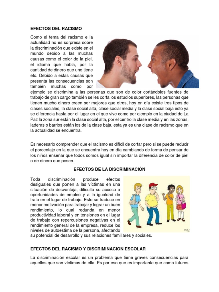 Efectos Del Racismo | PDF | Discriminación | Racismo