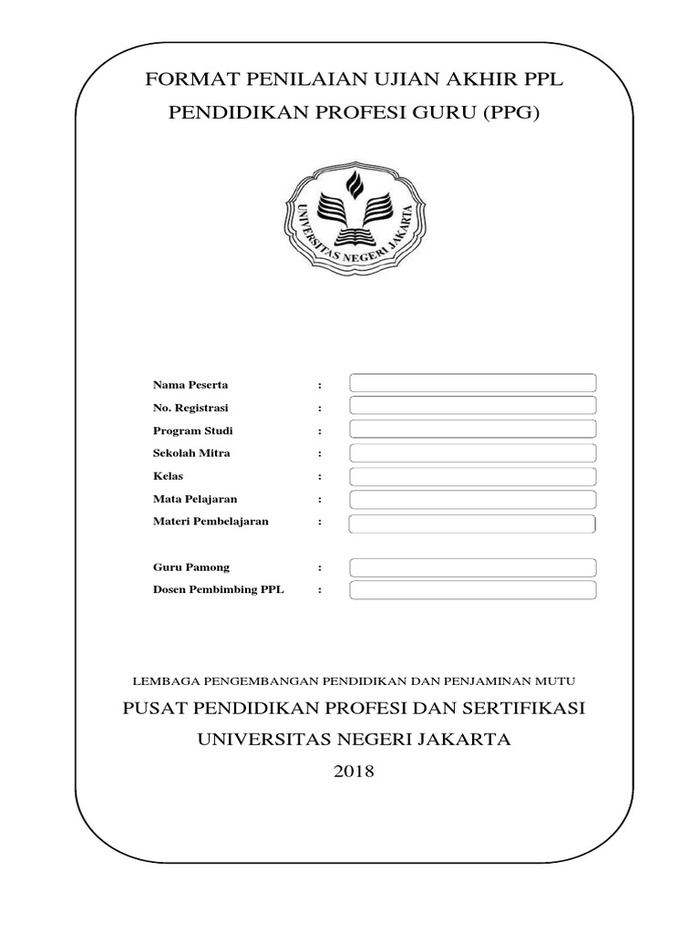 Format Ujian & Berita Acara PPL PPG Tahun 2018 | PDF