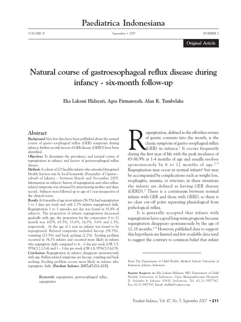 GERD Pada Anak | PDF | Gastroesophageal Reflux Disease | Vomiting