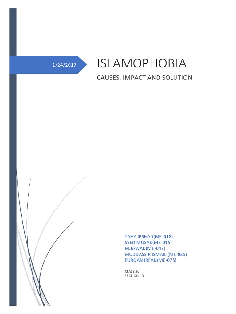 Islamophobia Causes, Impact and Solution | PDF | Islamophobia | Discrimination & Race Relations