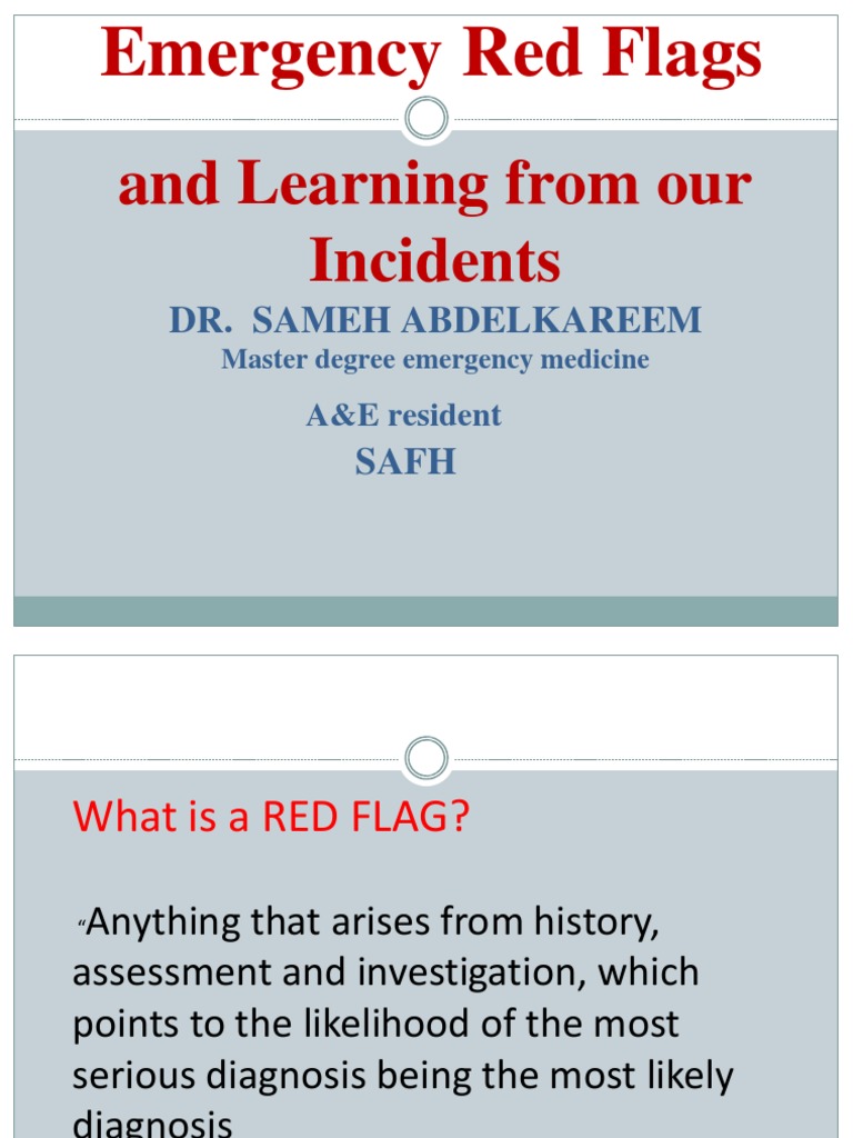 And Learning From Our Incidents: Emergency Red Flags | PDF | Headache ...