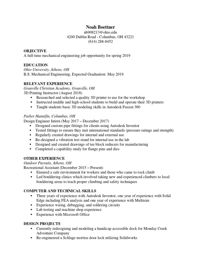 Noah Boettner's Resumé | PDF