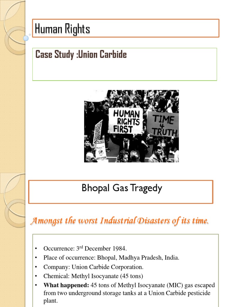 Human Rights: Case Study:Union Carbide | PDF | Wellness | Medical