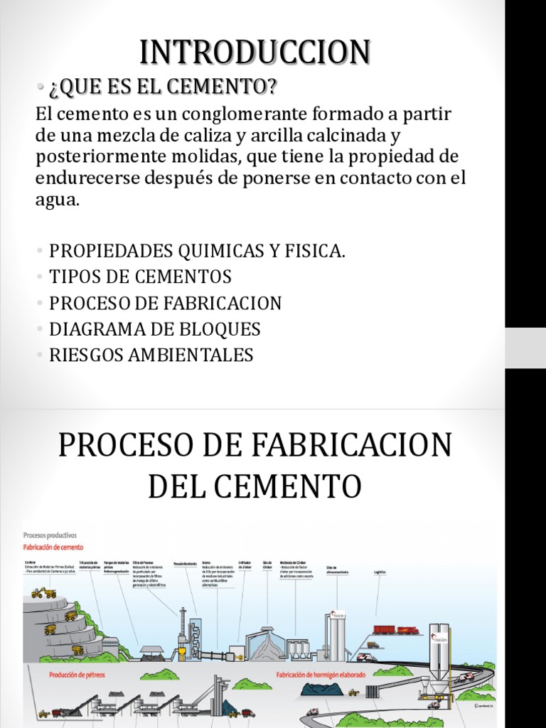 Proceso de fabricación del Cemento | PDF | Cemento | Materiales
