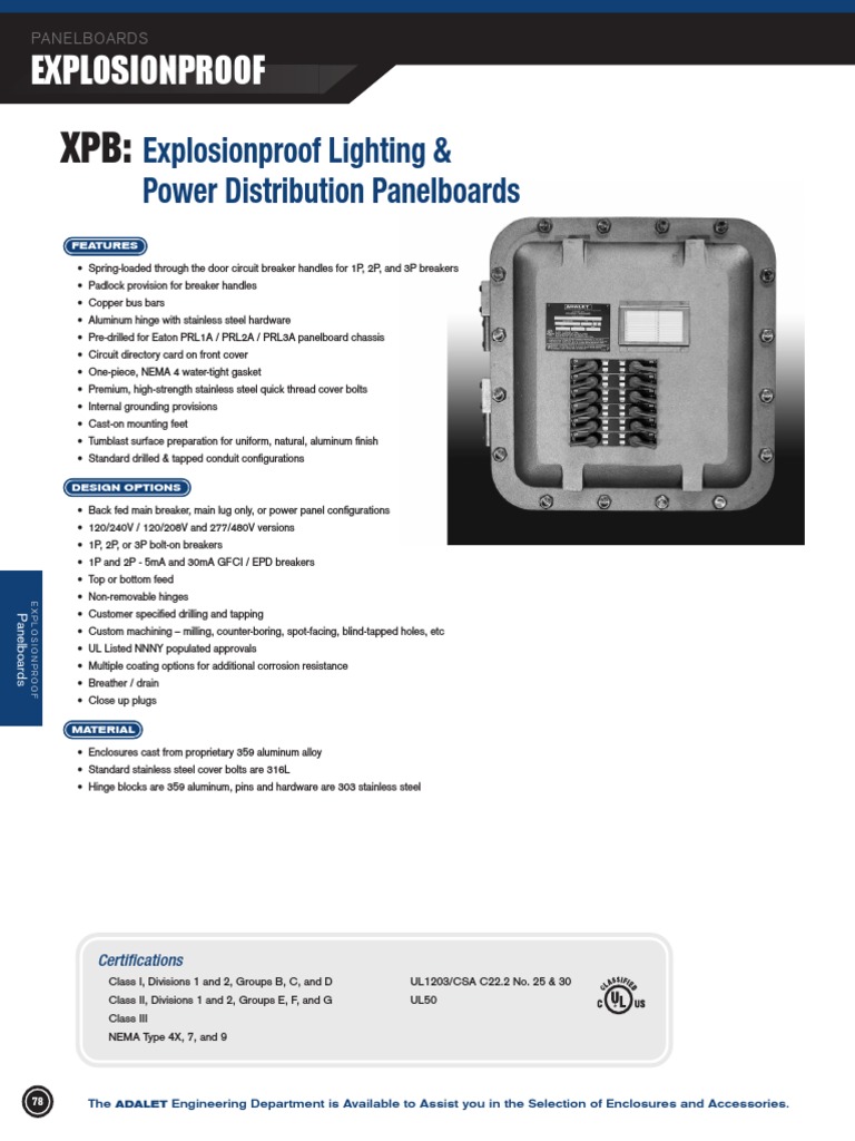 Explosionproof Lighting & Power Distribution Panelboards | PDF ...