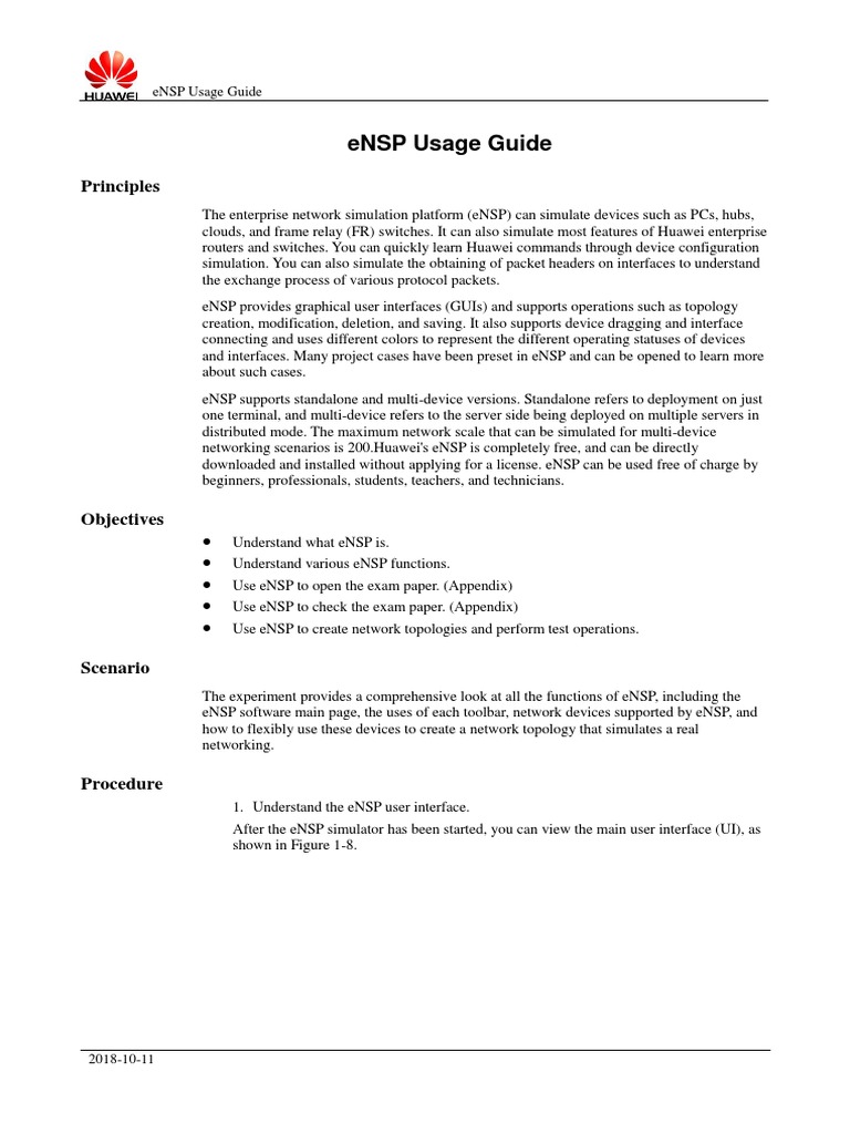 03 Appendix - eNSP Usage Guide | PDF | Command Line Interface | Menu (Computing)