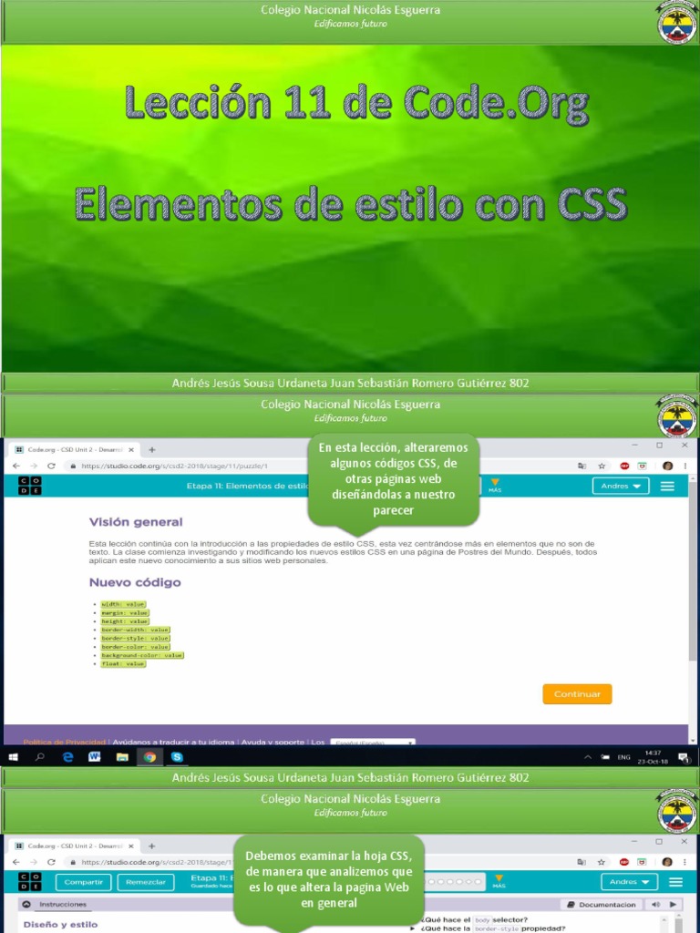Leccion 11 de Code.org | Hojas de estilo en cascada | Informática