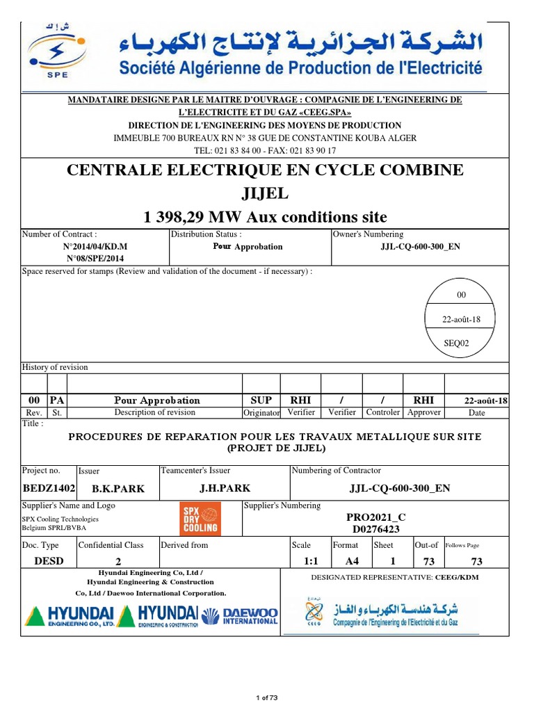 Attach. Repair Procedure of ACC Steel Structure Batch 1 - Rev.2 PDF | Descargar gratis PDF ...