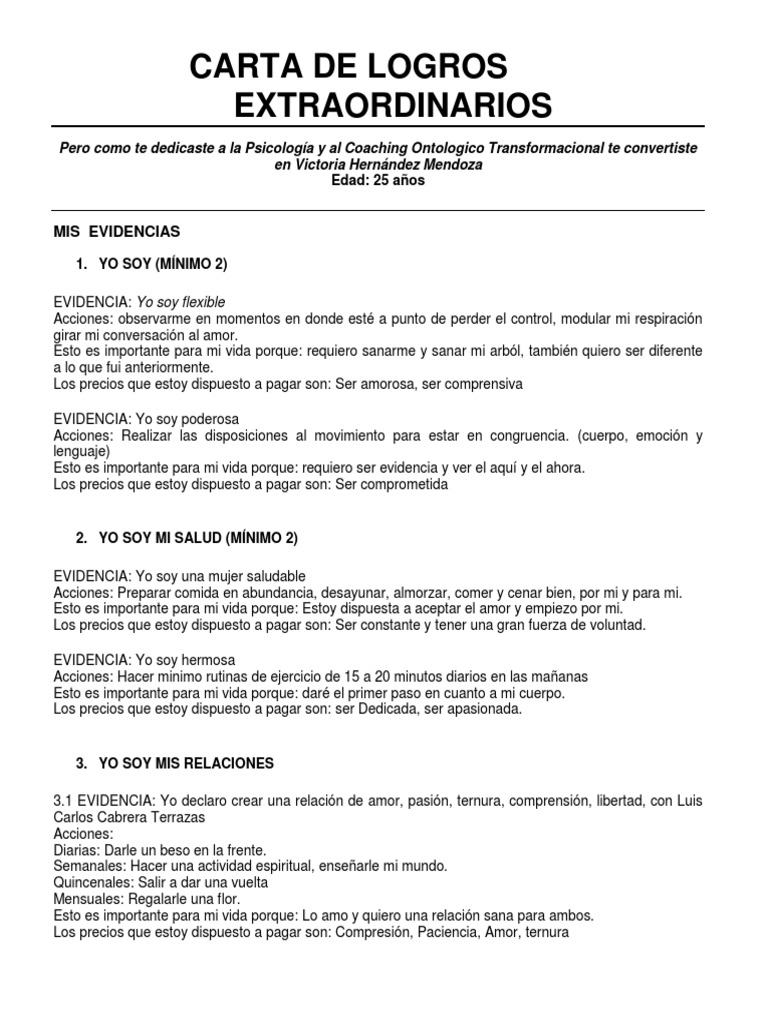 Carta de Logros | PDF | Amor | Residuos