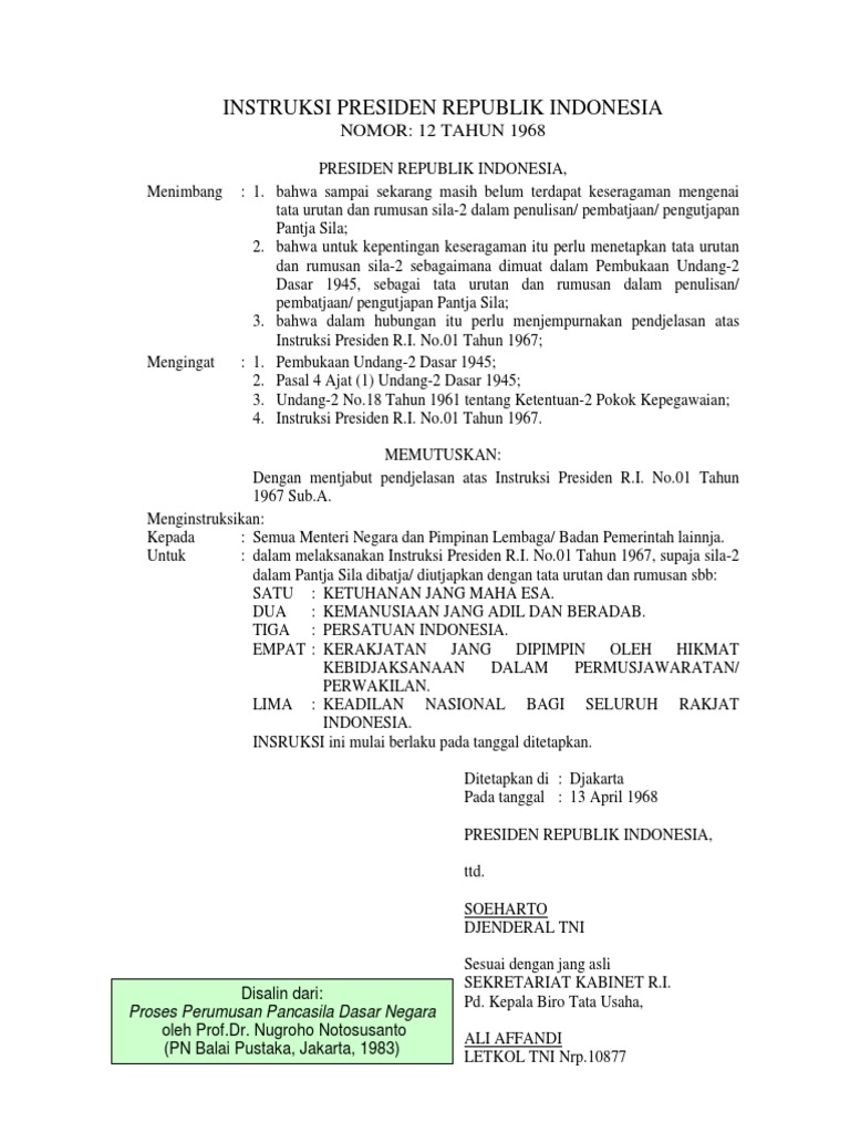 Inpres No 12 Tahun 1968 PDF | PDF