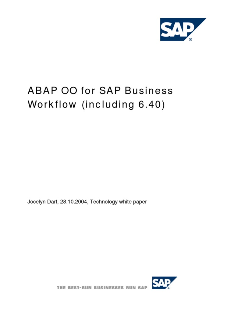 ABAP OO for SAP Workflow Guide | PDF | Method (Computer Programming ...