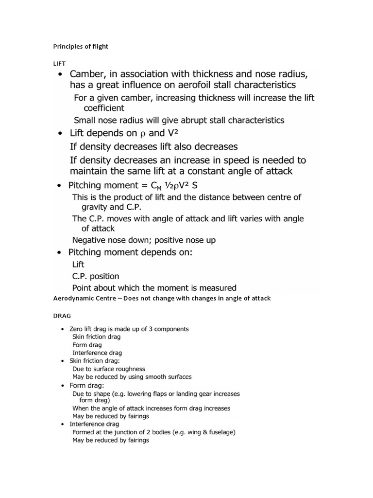 Principles of Flight Lift | PDF