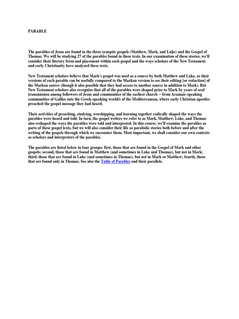 Parable | PDF