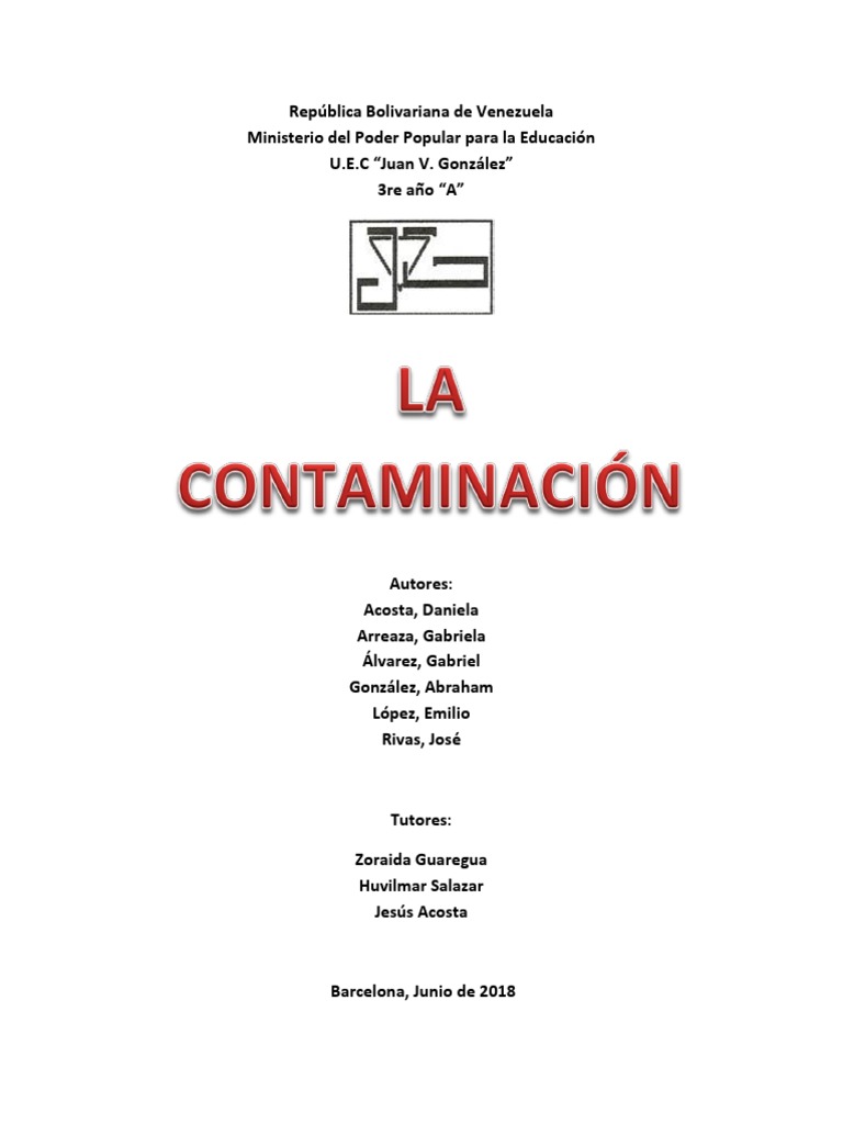 Proyecto de La Contaminacion Final | PDF | La contaminación del agua ...