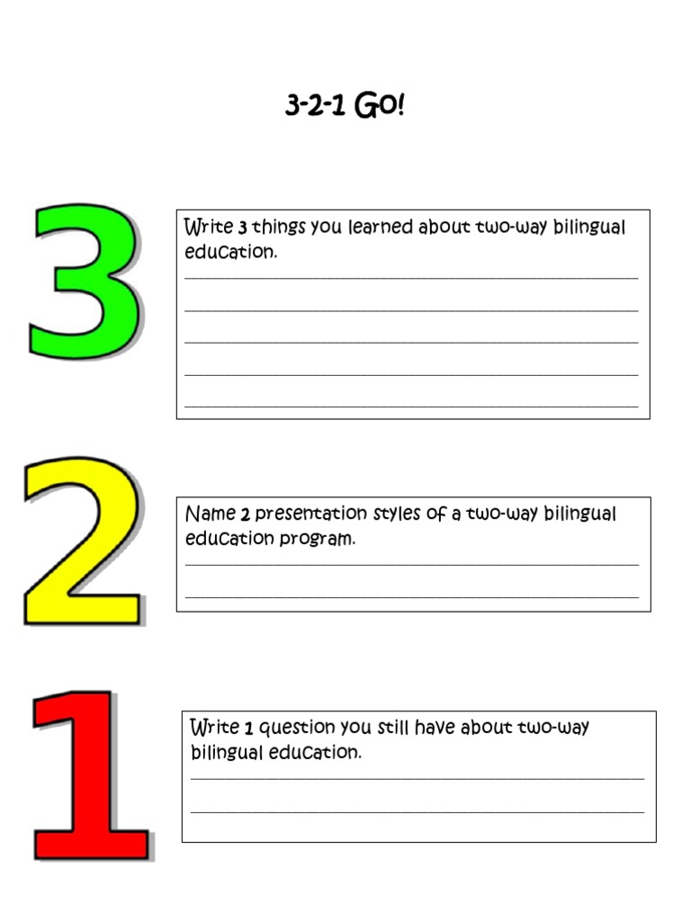 Write 3 Things You Learned About Two-Way Bilingual Education | PDF