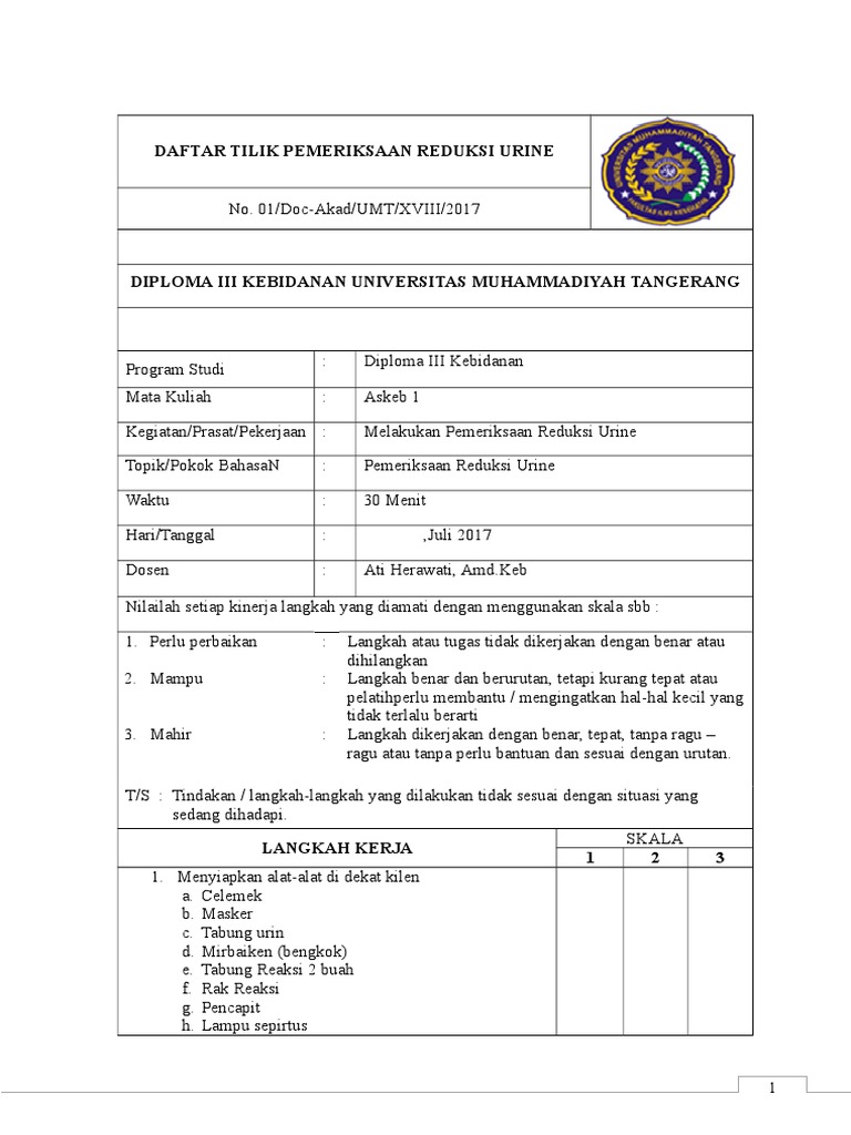 Daftil Reduksi Urin | PDF | Metode & Bahan Ajar | Kesehatan Holistik