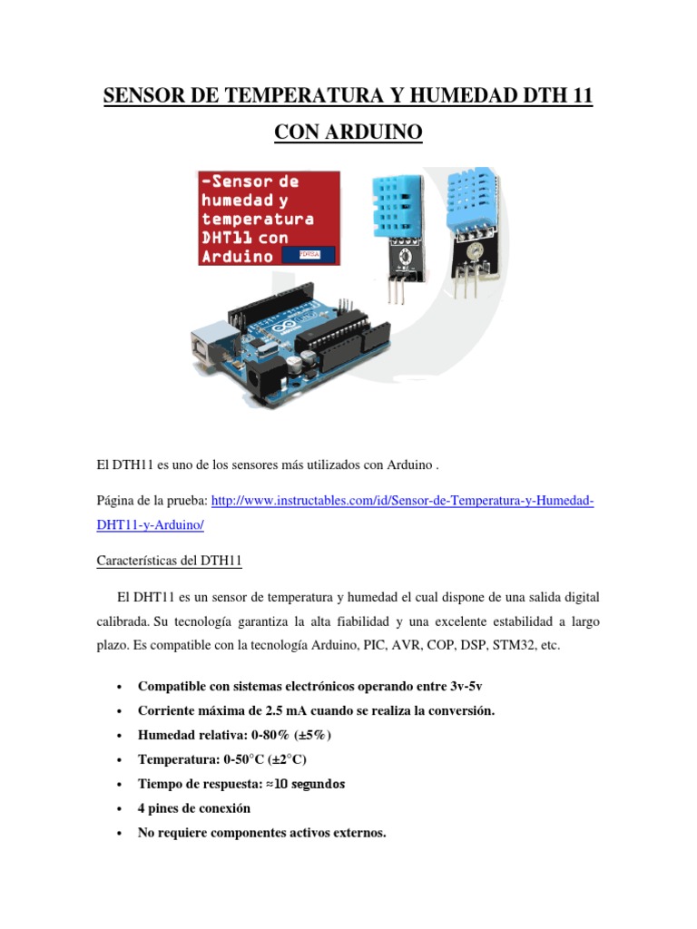 Sensor de Temperatura y Humedad DTH 11 Con Arduino | PDF | Arduino ...