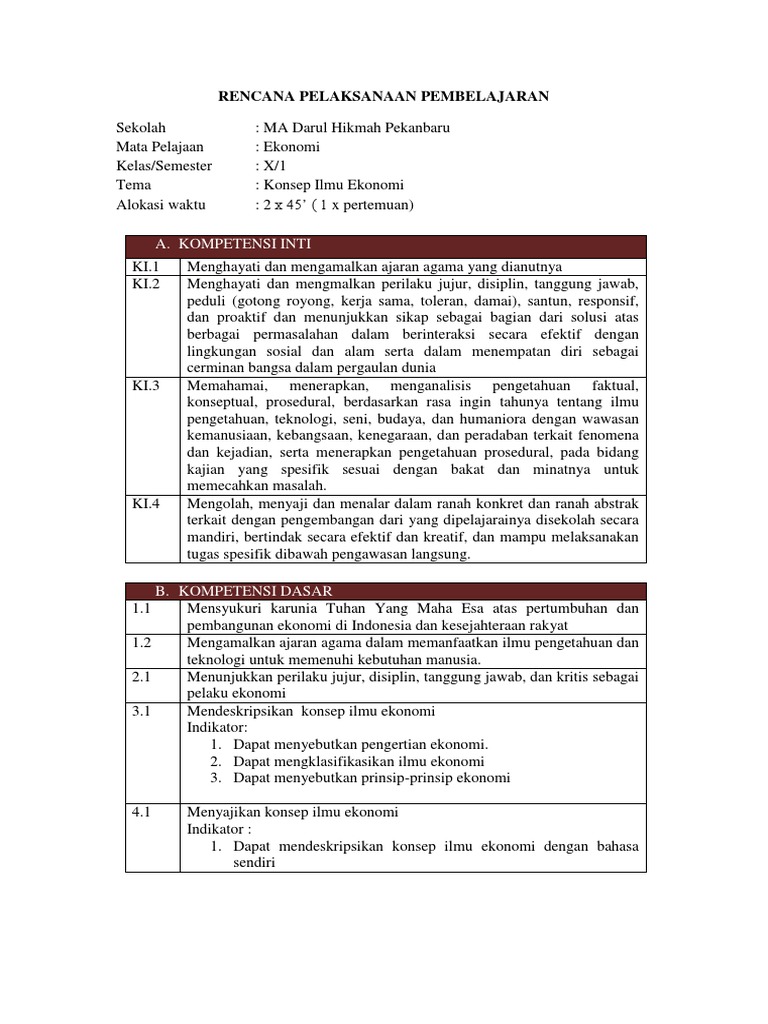 Contoh RPP K 13 | PDF