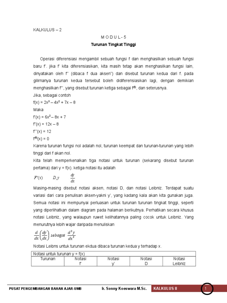 Modul Kalkulus IIGJ0809 TM5 | PDF