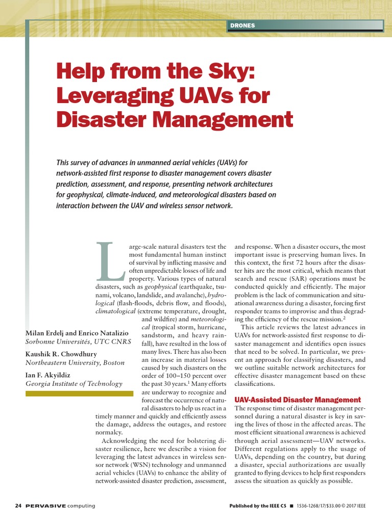 Help From The Sky: Leveraging Uavs For Disaster Management | PDF ...