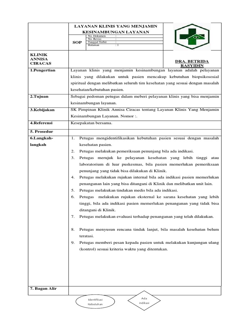 Layanan Klinis untuk Kesinambungan Pasien | PDF