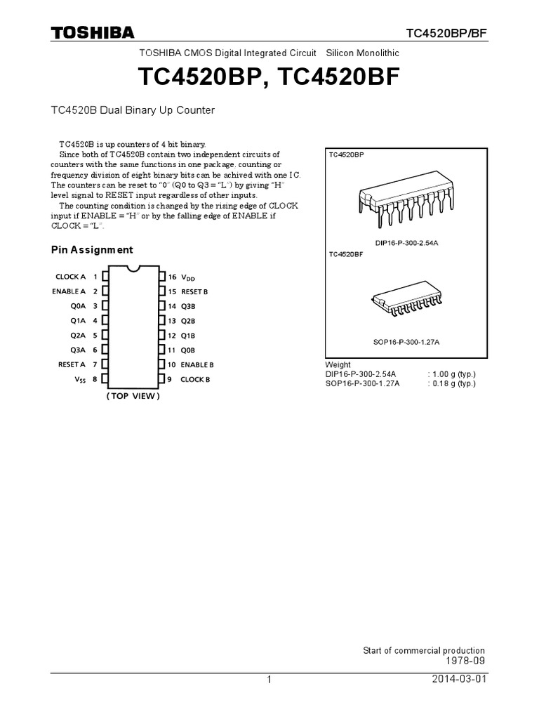 TC4520BP Datasheet en 20140301 | PDF | Reliability Engineering ...