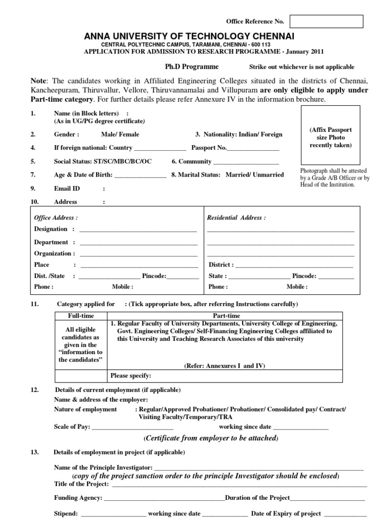 Anna University of Technology Chennai | PDF | Doctor Of Philosophy ...