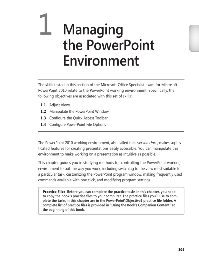Managing The PowerPoint Environment | PDF | Microsoft Power Point | Computer File