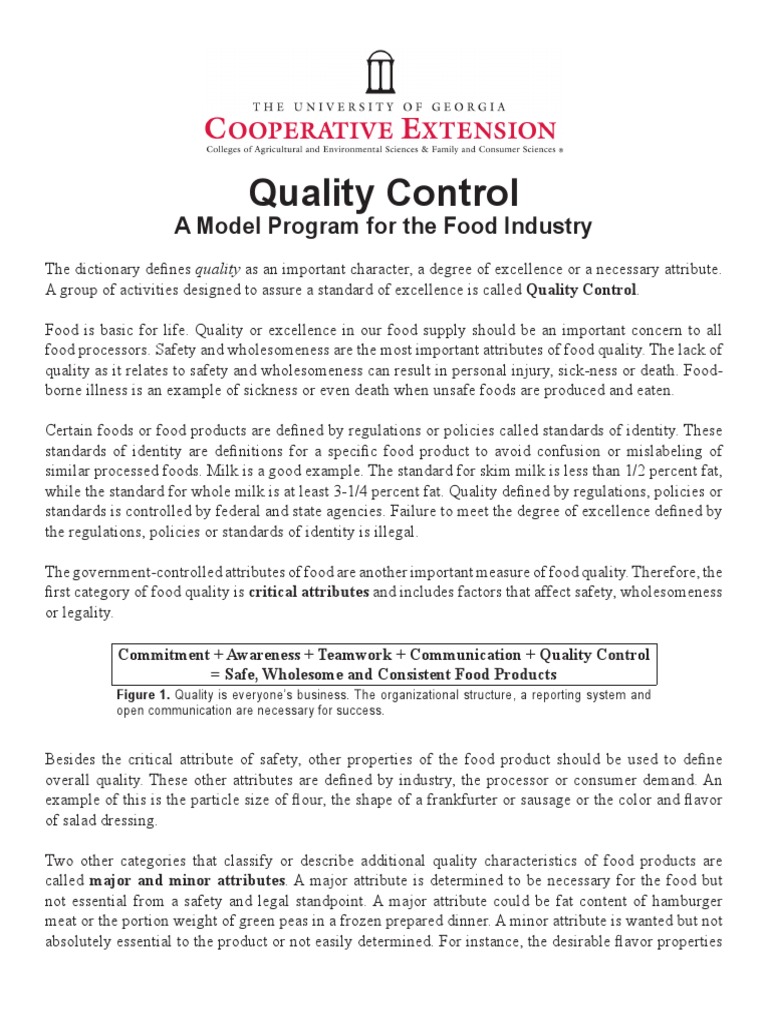 Quality Control in Food Processing | PDF | Packaging And Labeling ...