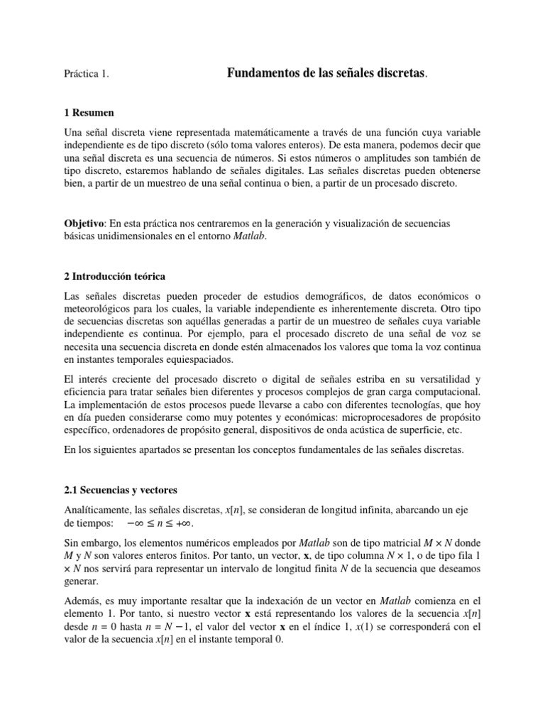 Practica de Control Digital | PDF | Secuencia | Muestreo (procesamiento de señal)