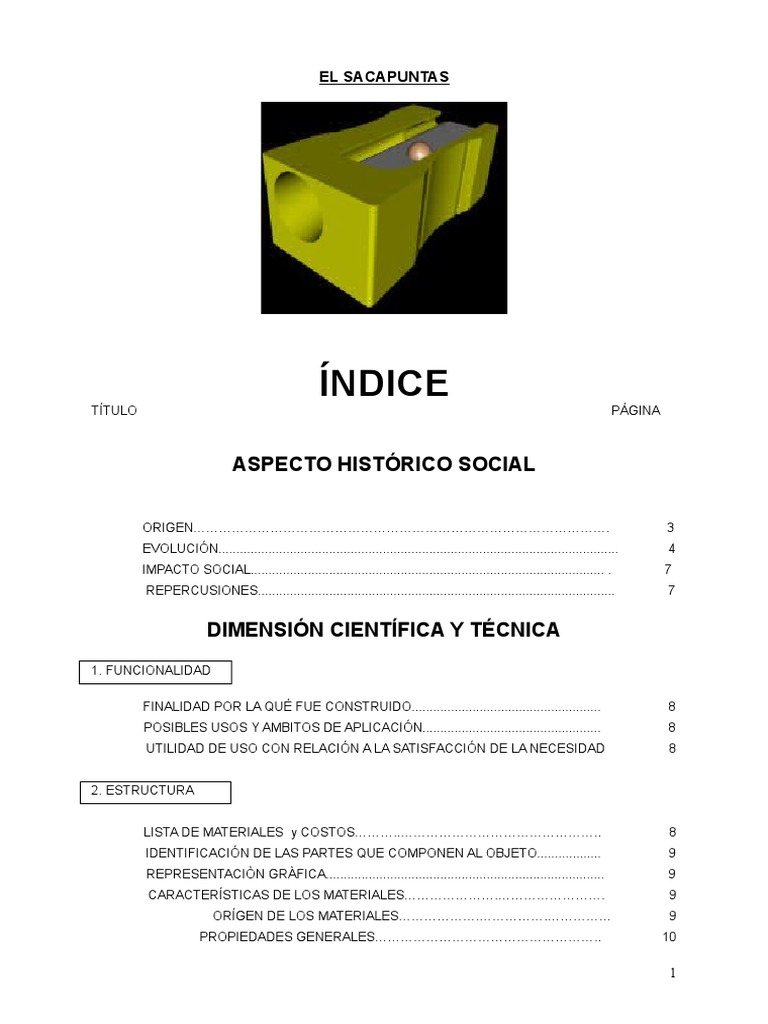 Propiedades y partes del sacapuntas | PDF | Herramientas | Naturaleza